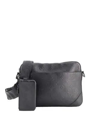 LOUIS VUITTON Monogram Shadow Leather Duo Messenger Bag - Black