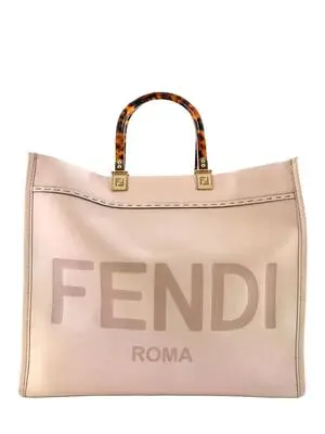 Fendi Sunshine Shopper Leather Medium Tote Bag - Neutrals