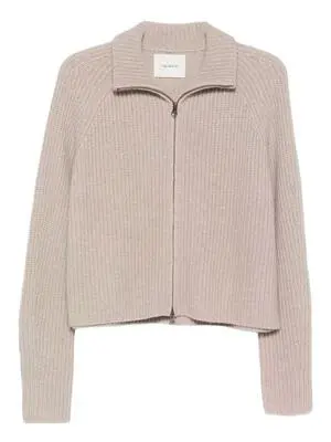 LISA YANG Sadie Ribbed Knit Zip Cardigan - Neutrals