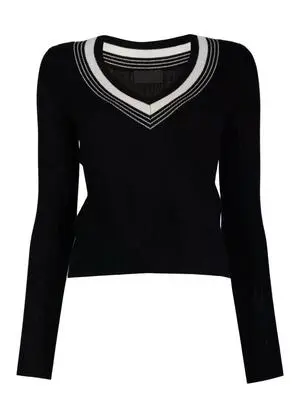NILI LOTAN Aziel Ribbed Knit Sweater - Black