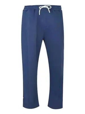 EXIT SOCIETY Embroidered Drawstring Track Pants - Blue