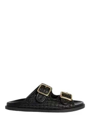 MOMONI MOMONÌ Raffia Buckle-Fastening Sandals