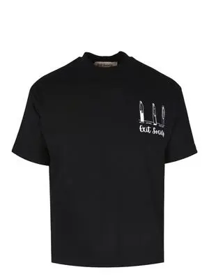 EXIT SOCIETY Graphic-print T-shirt - Black