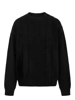 Sacai Panelled Wool Jumper - Black