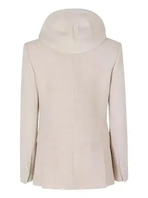 Eleventy Hooded Single-breasted Blazer - Neutrals