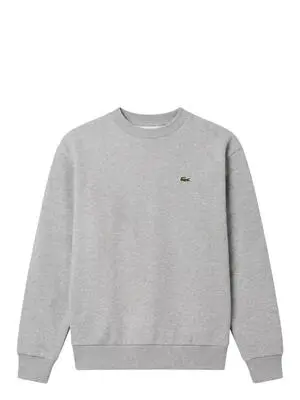 Lacoste Logo Patch Crewneck Sweater - Grey