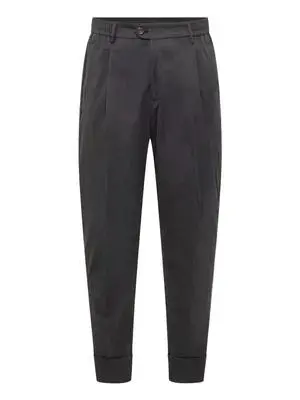 HOSIO Pleated Turn-up-hem Trousers - Blue