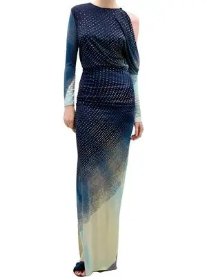 Silvia Tcherassi Asymmetrical Maxi Dress - Blue