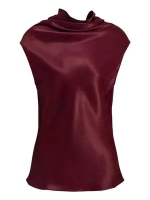Alberta Ferretti Alberta Ferretti Draped Satin Blouse Red