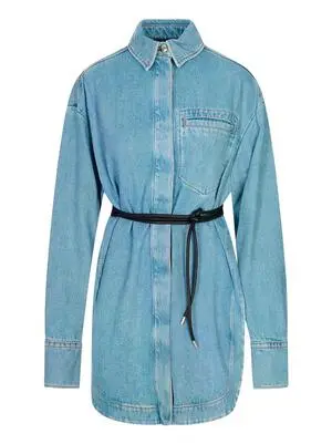 Sportmax Belted Denim Shirt - Blue