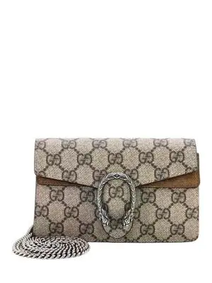 Gucci Dionysus Bag Gg Coated Canvas Super Mini Crossbody Bag - Brown