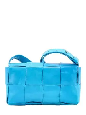 Bottega Veneta Bottega Veneta Cassette Maxi Intrecciato Leather Crossbody Bag Blue