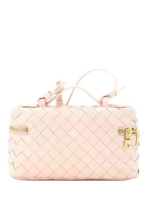 Bottega Veneta Intrecciato Leather Vanity Case Crossbody Bag - Pink