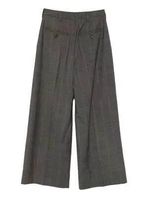 Simone Rocha Prince Of Wales Check Belted Wide Leg Trousers - Grey