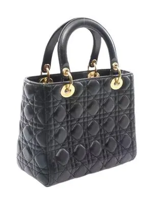 Dior Lady Cannage Tote Bag - Black