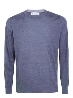 Brunello Cucinelli Brunello Cucinelli Cashmere Round-Neck Sweater Blue