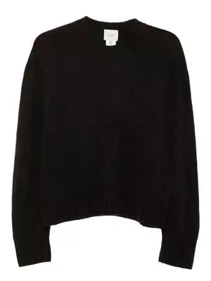 ALYSI Ribbed Trim Sweater - Brown