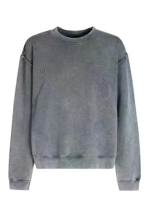 HAIKURE Faded Rear-slit Sweatshirt - Grey