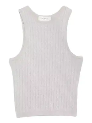 LISA YANG Iora Cable Knit Tank Top - Grey