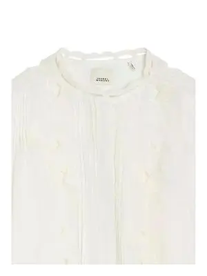 Isabel Marant Étoile Rubra Broderie Anglaise Pintuck Shirt - White