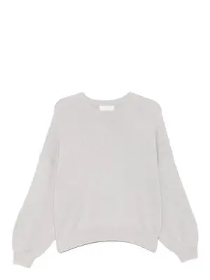 LISA YANG Veira" Crew Neck Long Puff Sleeve Sweater - Grey