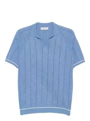 JEORDIE'S Vertical-stripe Short-sleeve T-shirt - Blue