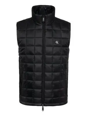 Calvin Klein Grid-quilted Logo Gilet - Black