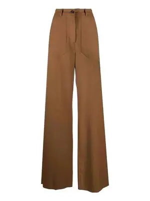 Max Mara High-rise Flared Virgin Wool Trousers - Brown