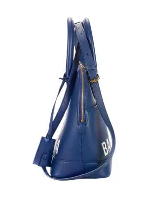 Balenciaga Ville Logo Tote Bag - Blue
