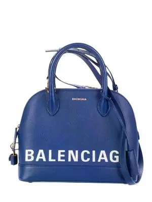 Balenciaga Ville Logo Tote Bag - Blue