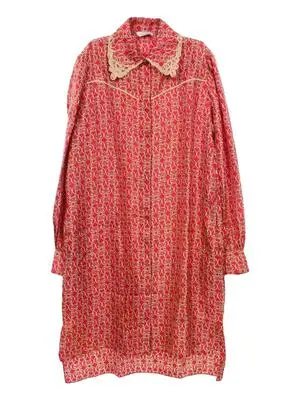Fendi Monogram Print Shirt Dress - Red