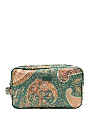 Etro Paisley Print Wash Bag - Green