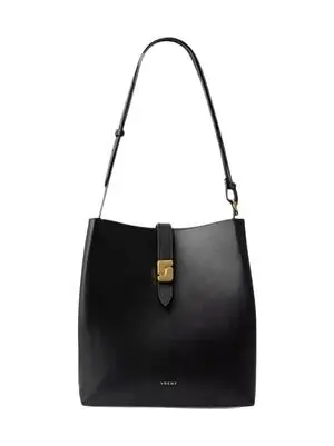 Soeur Logo Plaque Leather Shoulder Bag - Black