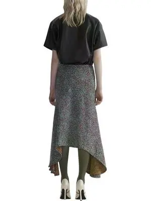 MUGLER Mugler Asymmetrical Midi Fluid Skirt