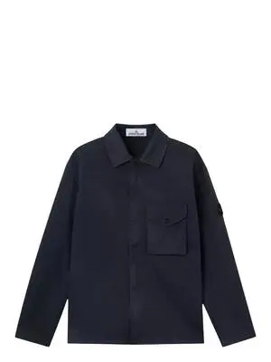 Stone Island Compass-patch Pocket-detail Shirt Jacket - Blue