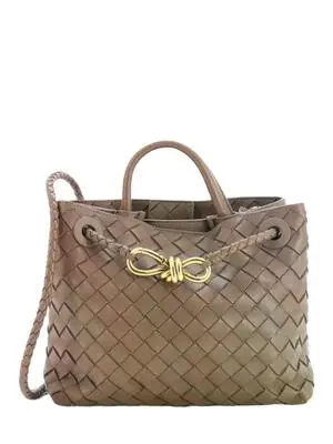 Bottega Veneta Andiamo Top Handle Bag Intrecciato Nappa Small Satchel - Brown