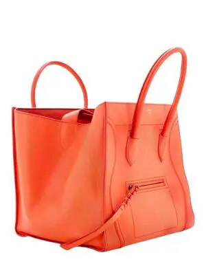 Celine Phantom Grainy Leather Large Tote Bag - Orange