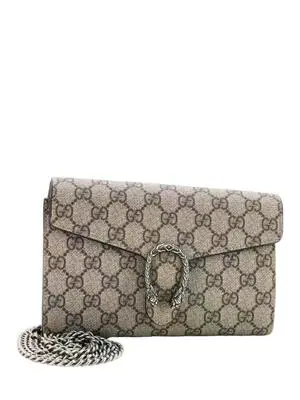 Gucci Dionysus Chain Wallet Gg Coated Canvas Small Crossbody Bag - Brown