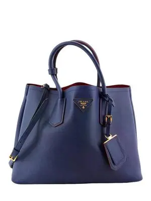 Prada Saffiano Leather Tote Bag - Blue