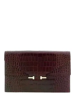 TOM FORD Crocodile-effect Clutch Bag - Red