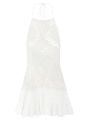 Jacquemus Crochet Halterneck Mini Dress - White