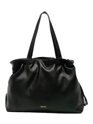 Liu Jo Logo Plaque Gathered Tote Bag - Black