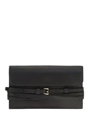 Moschino Mini Buckle-detail Leather Shoulder Bag - Black