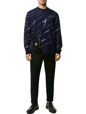 Balenciaga Logo Knit Sweater - Blue