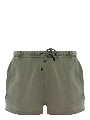 American Vintage Drawstring Shorts With Raw Hem - Green
