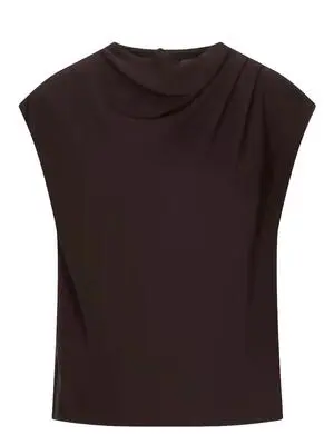 Agnona Draped Sleeveless Blouse - Brown