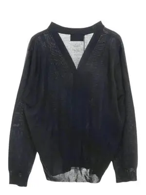Prada V-neck Wool Cardigan - Blue