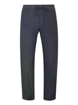 120% Lino Drawstring Waist Linen Trousers - Grey