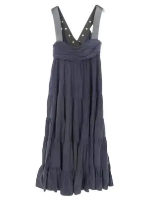 LOUIS VUITTON Sleeveless Tiered Midi Dress - Blue