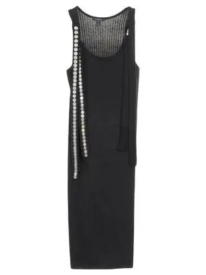 LOUIS VUITTON Sleeveless Snap-button Knit Midi Dress - Black